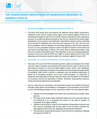 The Human Rights Implications of Quarantine Measures to Address COVID ...